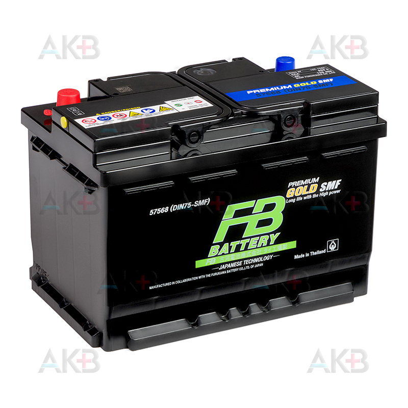 Аккумулятор Аккумулятор FB Premium Gold SMF 75 Ач 680A обр. пол. (278х175х190) LN3 DIN 75 купить ...